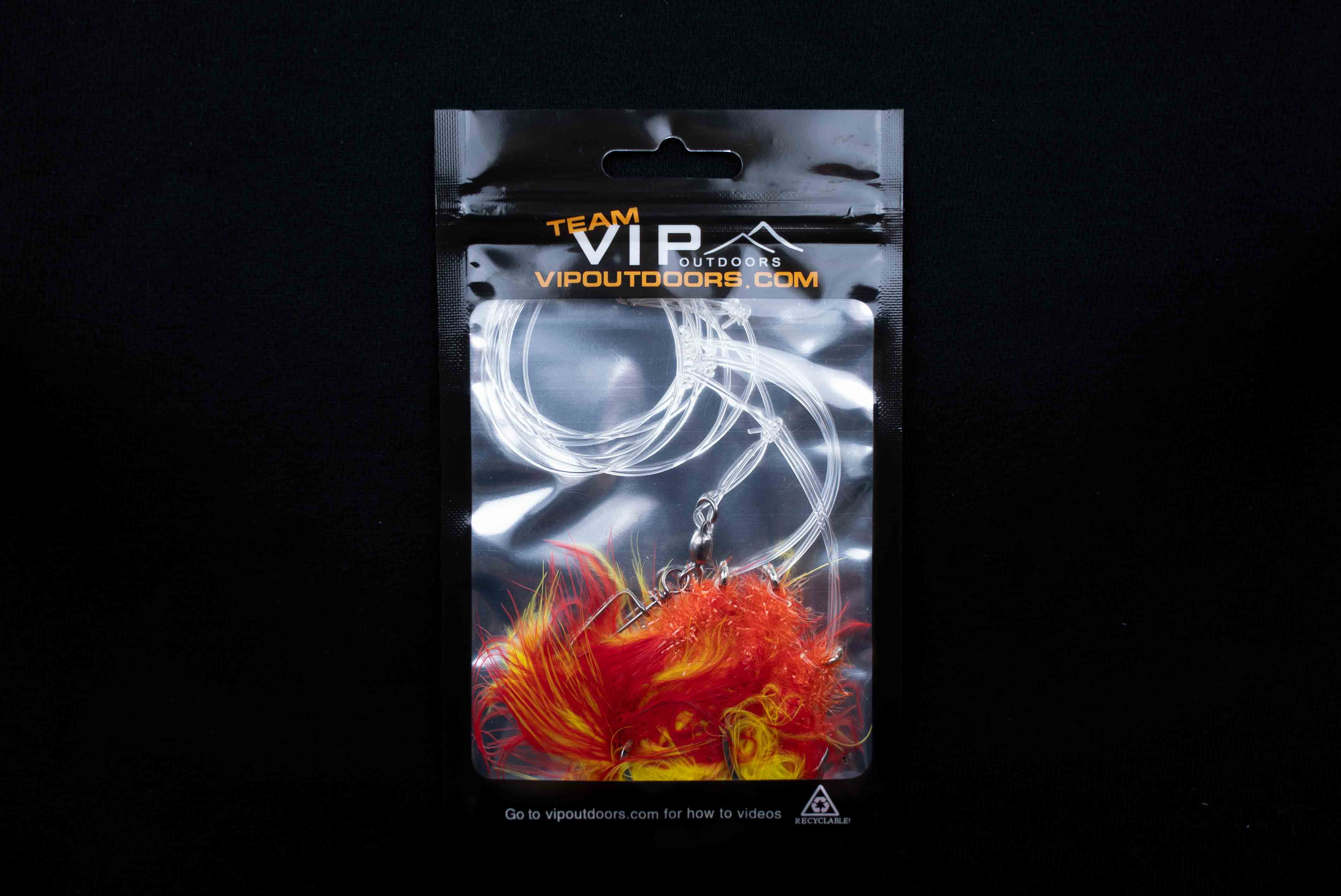 VIP Triple Hook Shrimp Flies "Yellow/Red" (80lb) – VIP Outdoors