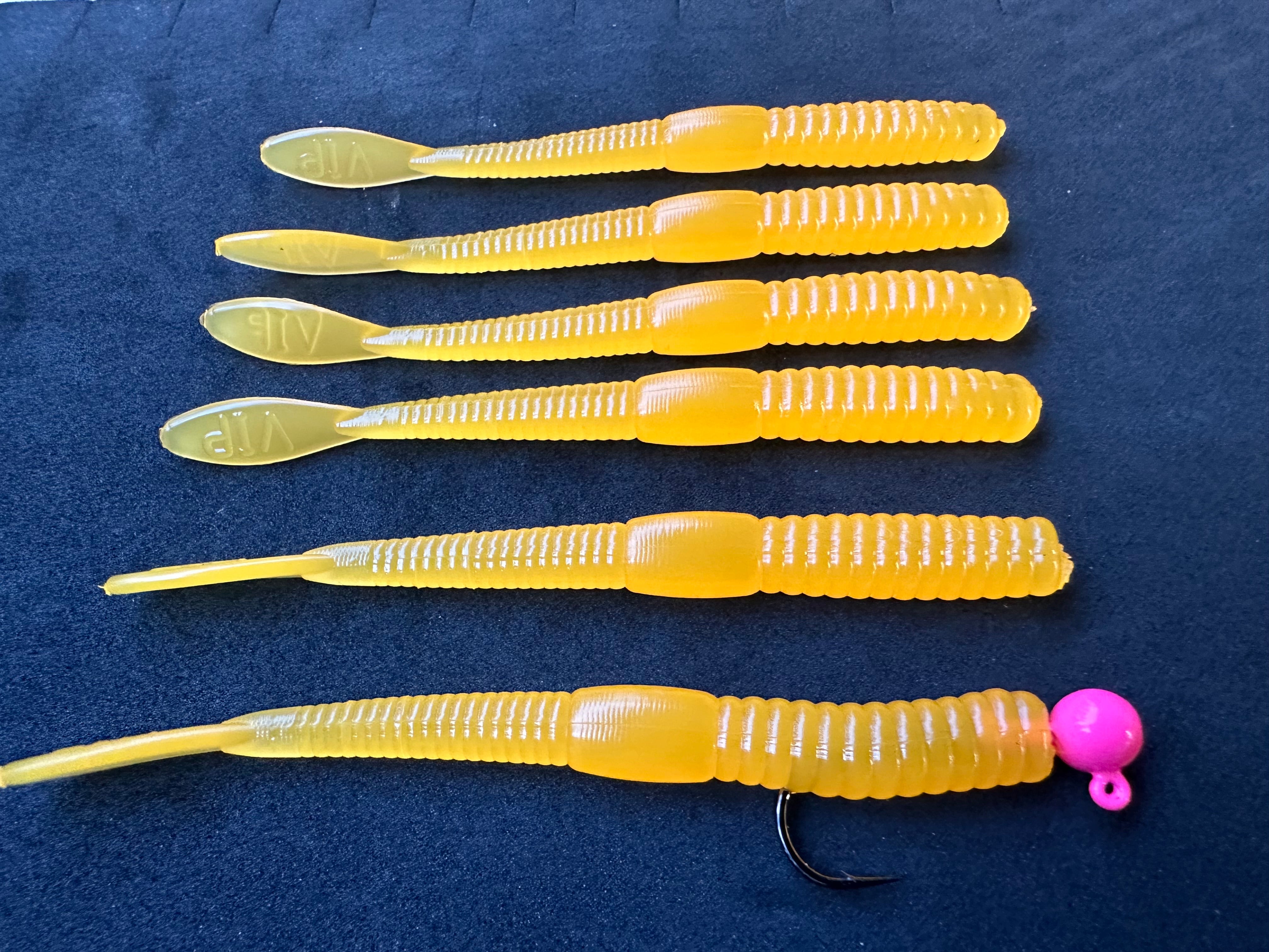 4" (Nat Orange) Steelhead Worms (6 Pack) – VIP Outdoors