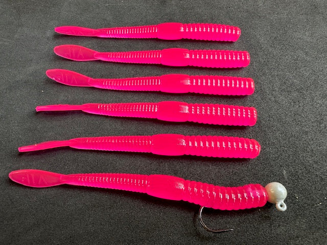4" (Hot Pink) Steelhead Worms (6 Pack) – VIP Outdoors