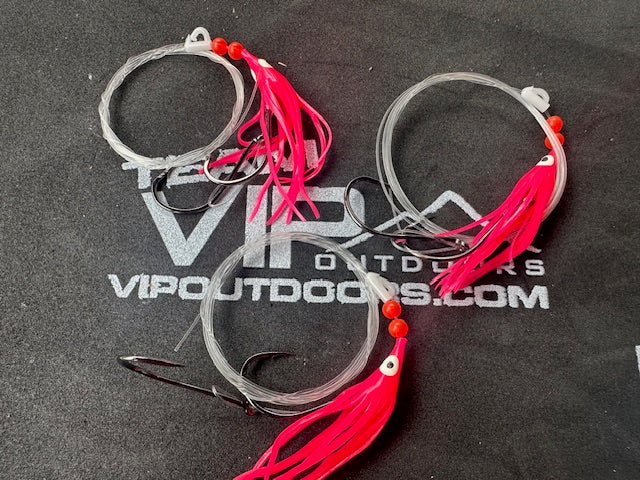 4/0, #40 Salmon, Pink Hoochie Soft Spinner/Hard Bait Leaders (3 pack ...