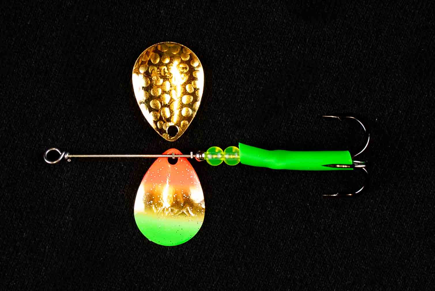 #3 Colorado "Gold Mex Flag" Salmon Spinner W/ Glitter (Single Spinner ...