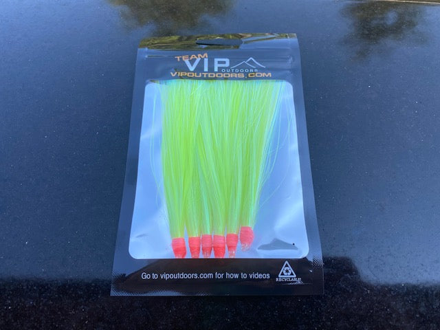 VIP Custom "Chartreuse" Tube Flies (6 pack) – VIP Outdoors